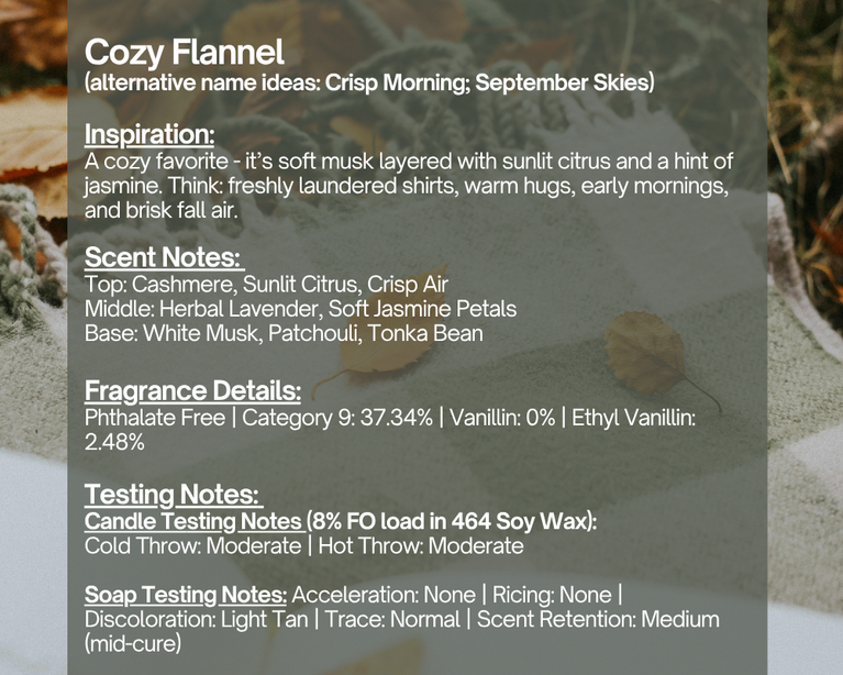 Cozy Flannel - Fragrance Oil – Midwest Fragrance Company